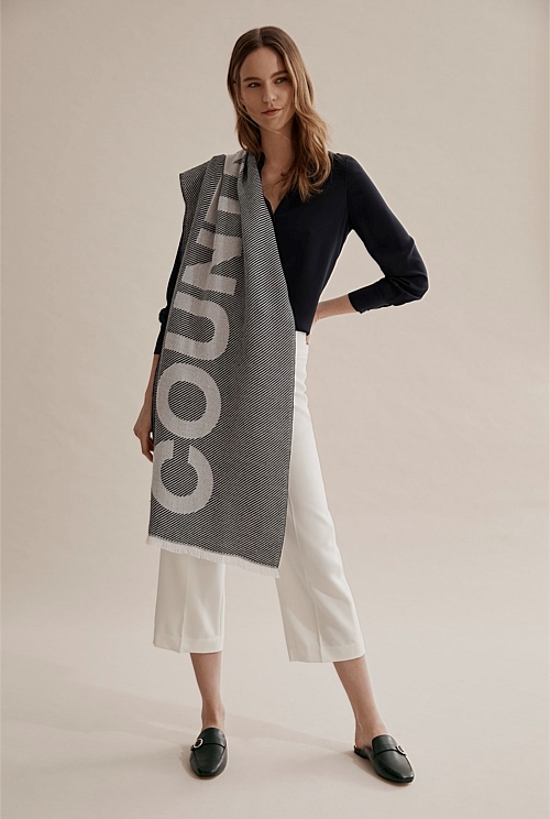 Black Country Road Woven Scarf - Hats, Scarves & Gloves | Country Road