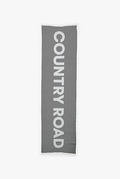 Black Country Road Woven Scarf - Hats, Scarves & Gloves | Country Road