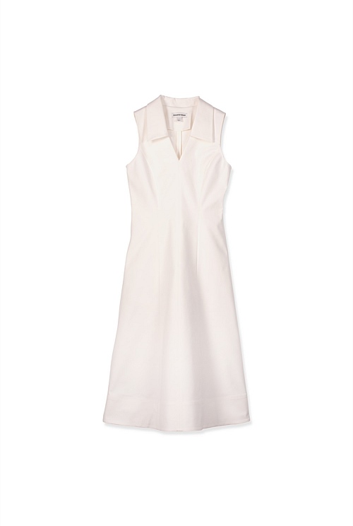 White Collared Midi Dress - Dresses | Country Road