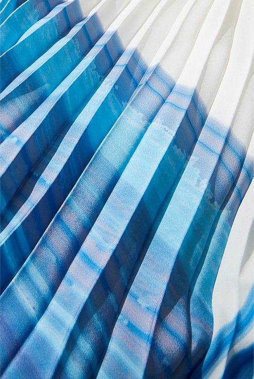 Antique White Print Pleat Dress - Dresses | Country Road