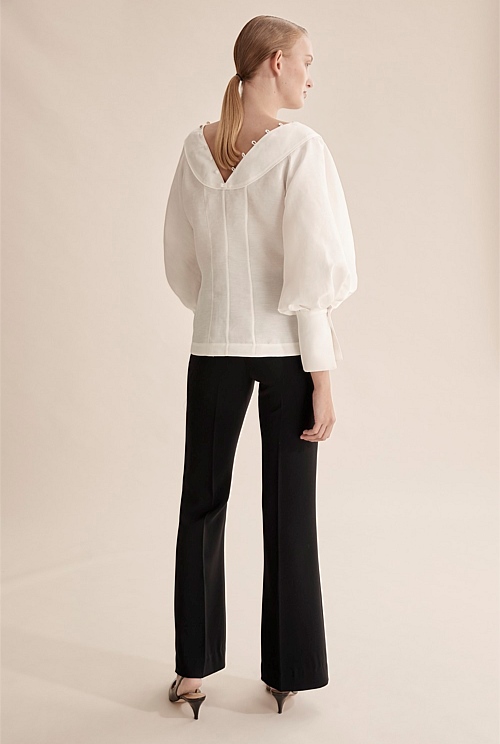 Antique White Tuck Detail Blouse - Shirts | Country Road