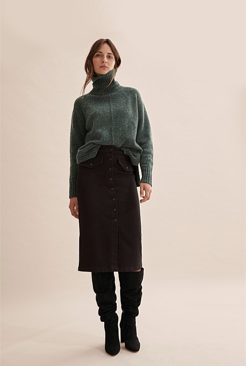 Emerald Nep Yarn Interest Knit - Knitwear | Country Road