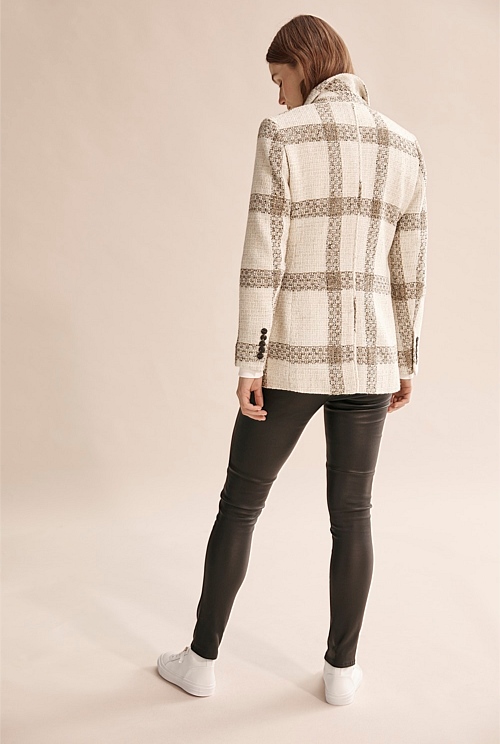 Cream Check Blazer - Jackets & Coats | Country Road