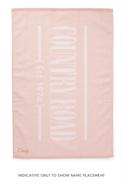 Dust Pink Heritage Logo Tea Towel - Tea Towels | Country Road